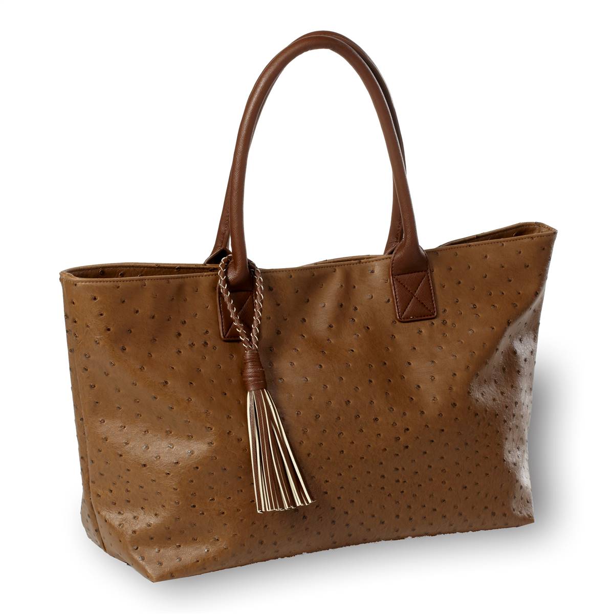 Jemma Ostrich Leather Tassel Tote Bag with Satin Lining | Clava – CLAVA